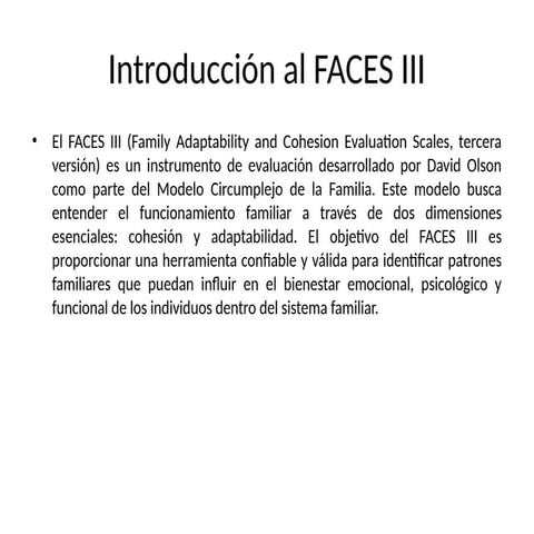 ESCALA DE EVALUACIÓN DE LA COHESIÓN Y ADAPTABILIDAD FAMILIAR - FACES ...