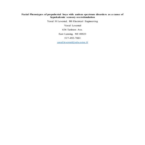 Autism and Facial Features | DOCX