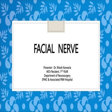 7TH CRANIAL NERVE ANATOMY COURSE AND FUNCTIONS | PPTX