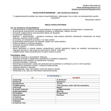 Facilitační minimum | PDF