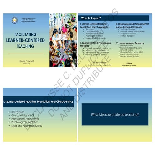 Learner centered teaching | PPT