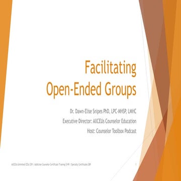 Facilitating open ended groups | PPT | Free Download