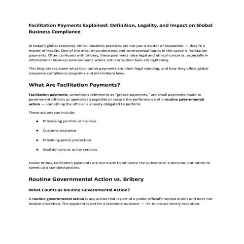 Facilitation Payments Explained_ Definition, Legality, and Impact on ...