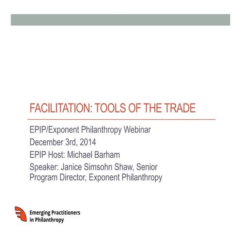 Facilitation Tools of the Trade | PDF