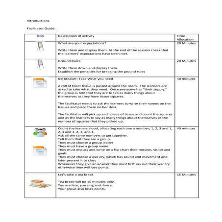 Facilitator guide template | DOCX