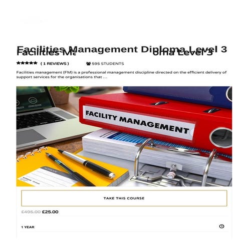 Facilities Management ILM Level 3 Qualifications | PPTX
