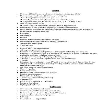 HRACC 5 Star Hotel Design Requirements,India | PPTX