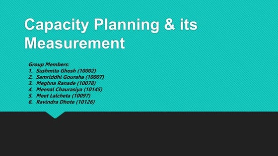 Capacity planning - basic questions in capacity handling | PPT