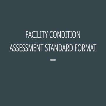 Facility Condition Assessemment Information for Commercial Buildings | PPTX