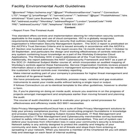 Facility Environmental Audit Guidelines | PDF