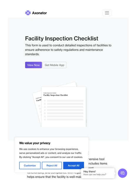 Facility inspection checklist | PDF