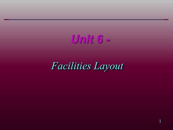 Facility layout | PPT