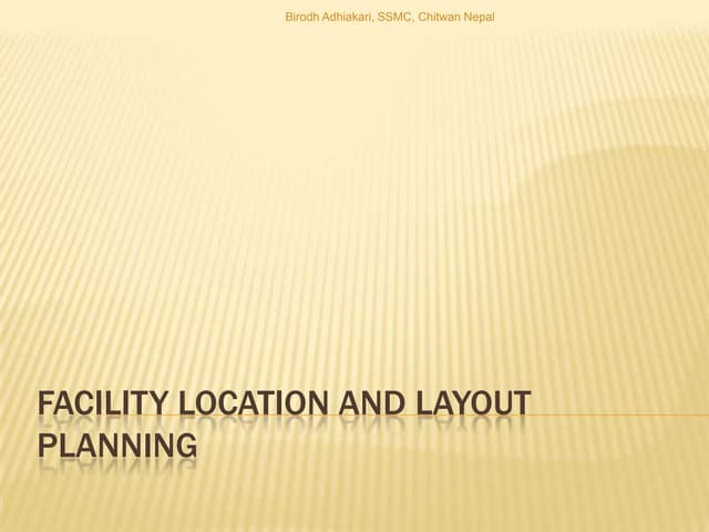 Project On Facility Layout | DOCX