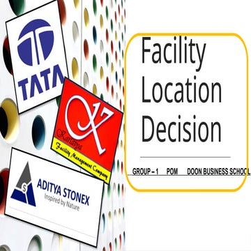 Facility Location Decision making for different kinds of firms | PPT