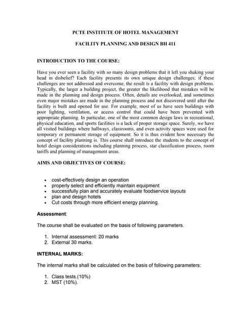 Facilities Planning and Design 01 | PDF