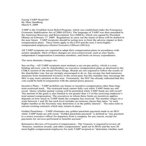 Facing Tarp Head On | DOC