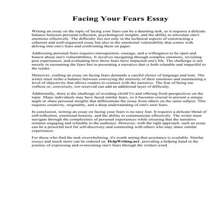 Facing Your Fears Essay.pdf