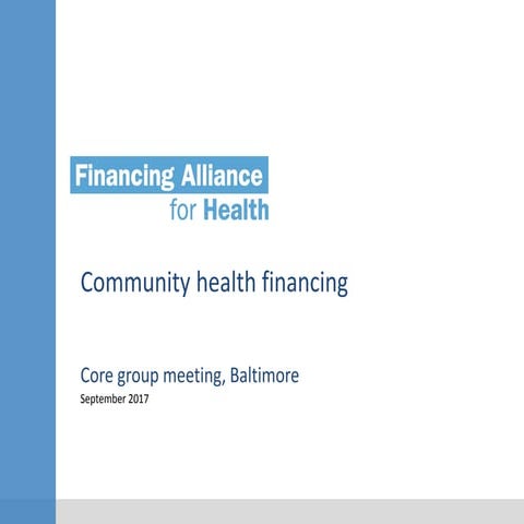 Health Financing for Community Health Systems Heydt | PDF