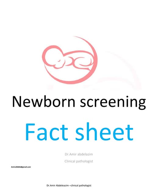 newborn screening kuwait fact sheet 22 disorders | PDF