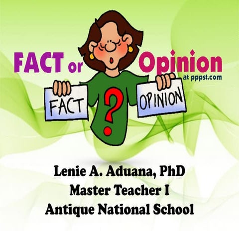 Fact or Opinion Lesson Presentation Powerpoint | PPTX