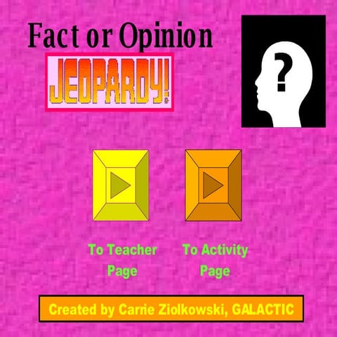 Fact Or Opinion Jeopardy | PPT