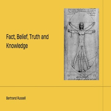 Fact, Belief, Truth and Knowledge by Bertrand Russell | PDF