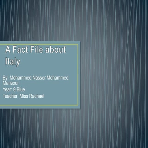 Fact file about italy | PPT