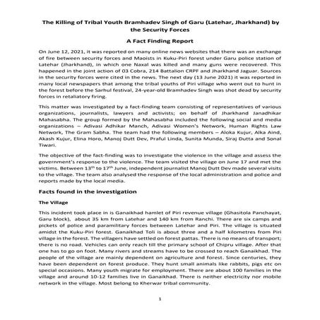 Factfinding report (english) | PDF