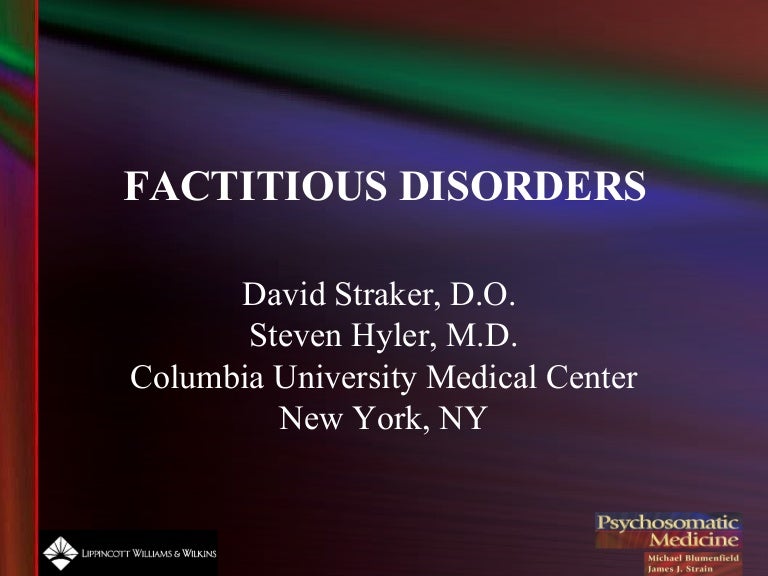 Factitious disorders - Book Chapter
