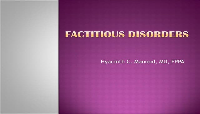 Factitious disorder | PPT