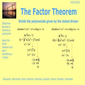 factor-and-remainder-theorem for students | PPTX