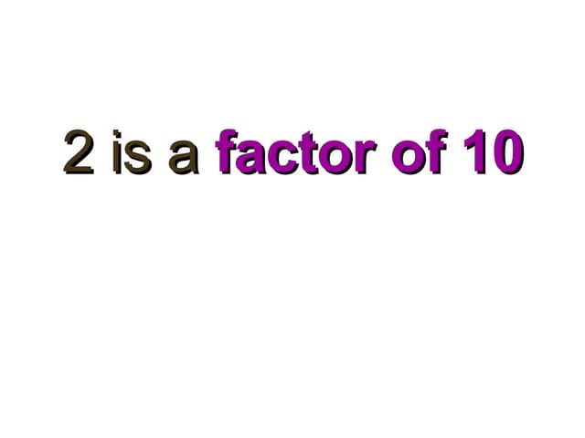 Factors and Multiples | PPTX