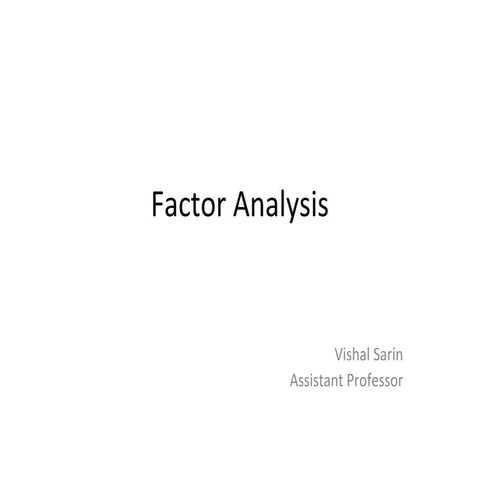 Factor analysis | PPT