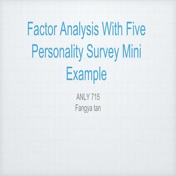 Factor analysis in R with Five Personality Survey Mini Sample | PPT