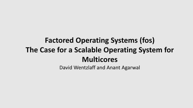 Factored Operating Systems Ppt