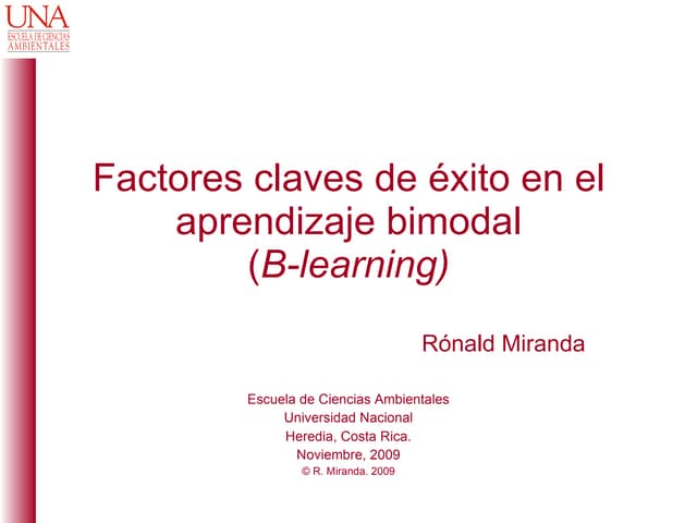Factores Claves De éxito Aprendizaje Bimodal Ppt
