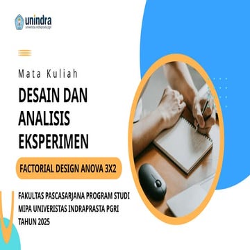 Mata Kuliah Desain dan Analisis Eksperimen Topik Factorial Design dan ...