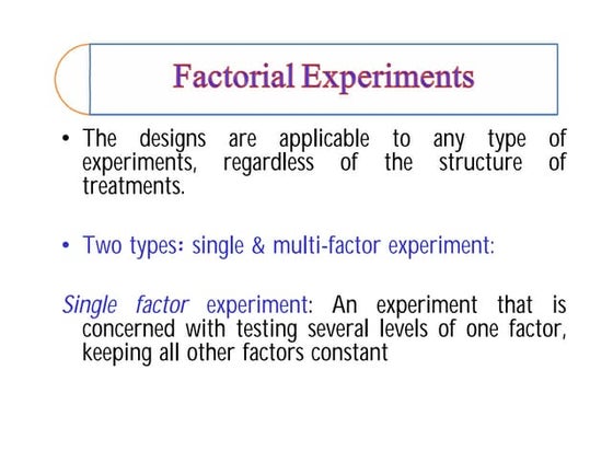 Factorial Design | PPTX | Physics | Science