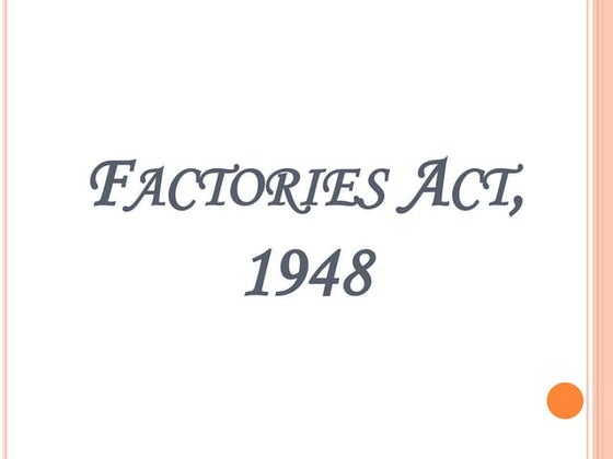 Factories and machinery act 1967 (fma 1967 | PPTX