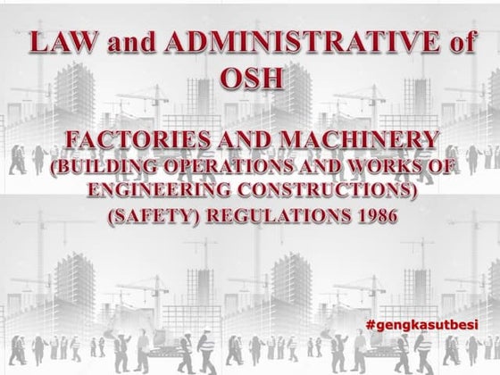 Factories and machinery act 1967 (fma 1967 | PPT