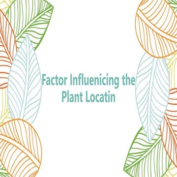 Factor influence the selection of plant location | PPTX