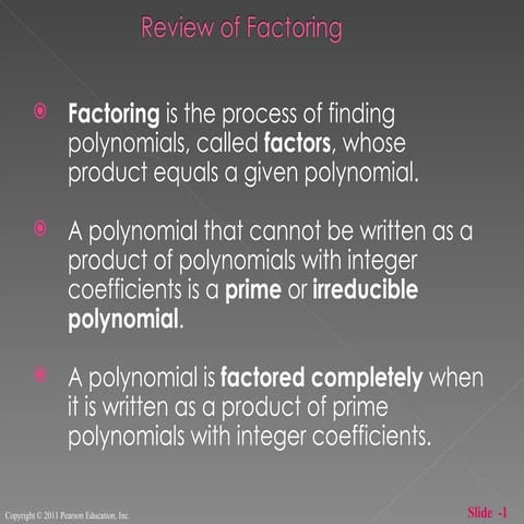Factoring | PPT