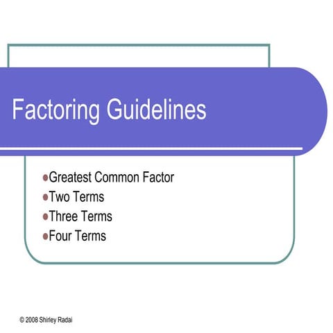 Factoring | PPT
