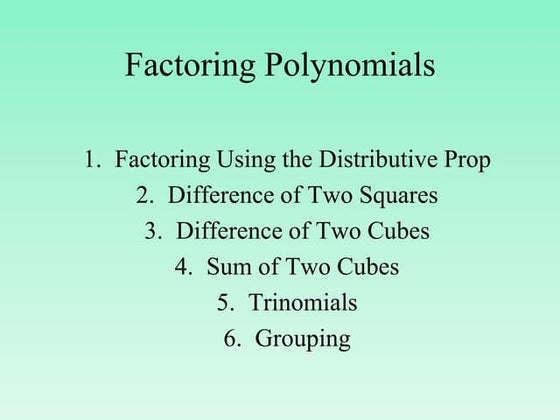 X factoring revised | PPT