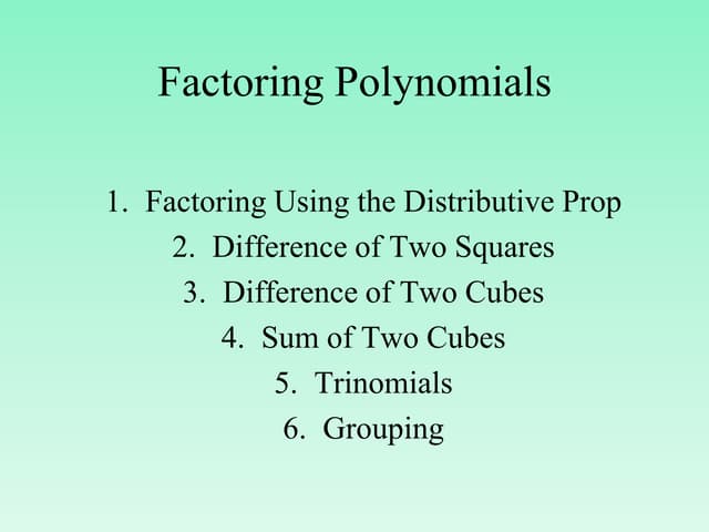 X factoring revised | PPT