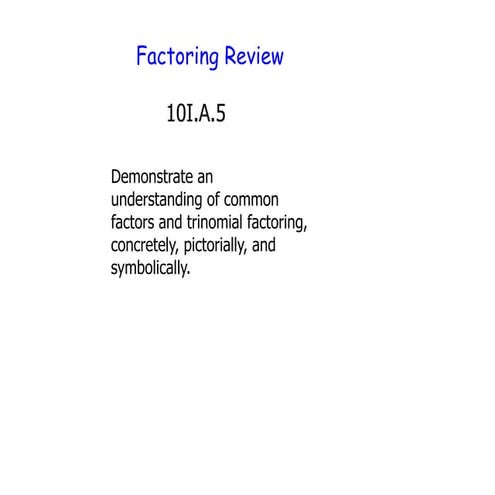 Factoring Review | PDF