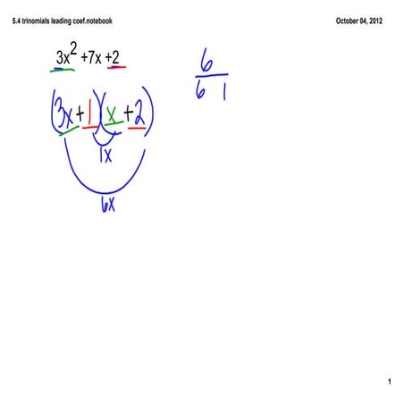 Factoring trinomials lc greater than 1 | PDF