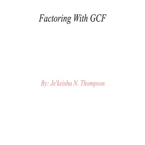 Factoring with gcf power point | ODP