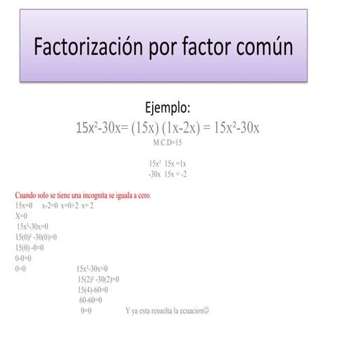 Factorizacion Por Factor Comun Factor Común Por Agrupación De