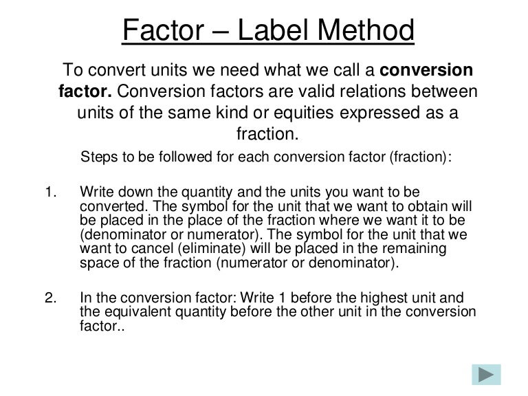 Factor Label Method factor-label-method